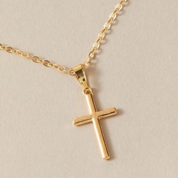 Jewelry | 5 For 25 Gold Color Chain Cross Necklace | Poshmark
